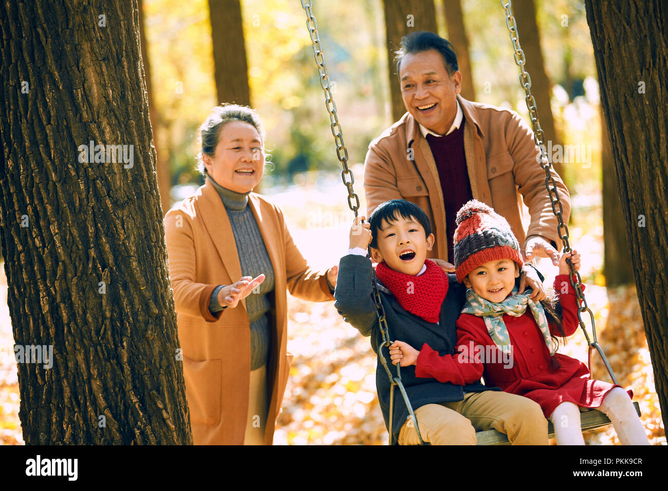 Happy family outdoor outing Stock Photo - Alamy