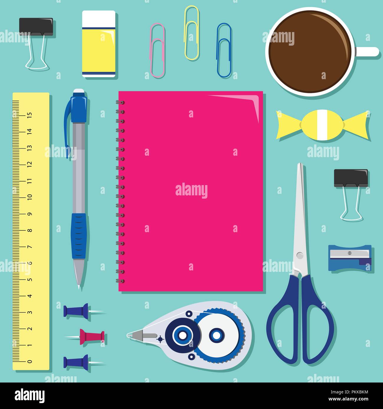 Objects on table in Stock Vector Images - Alamy
