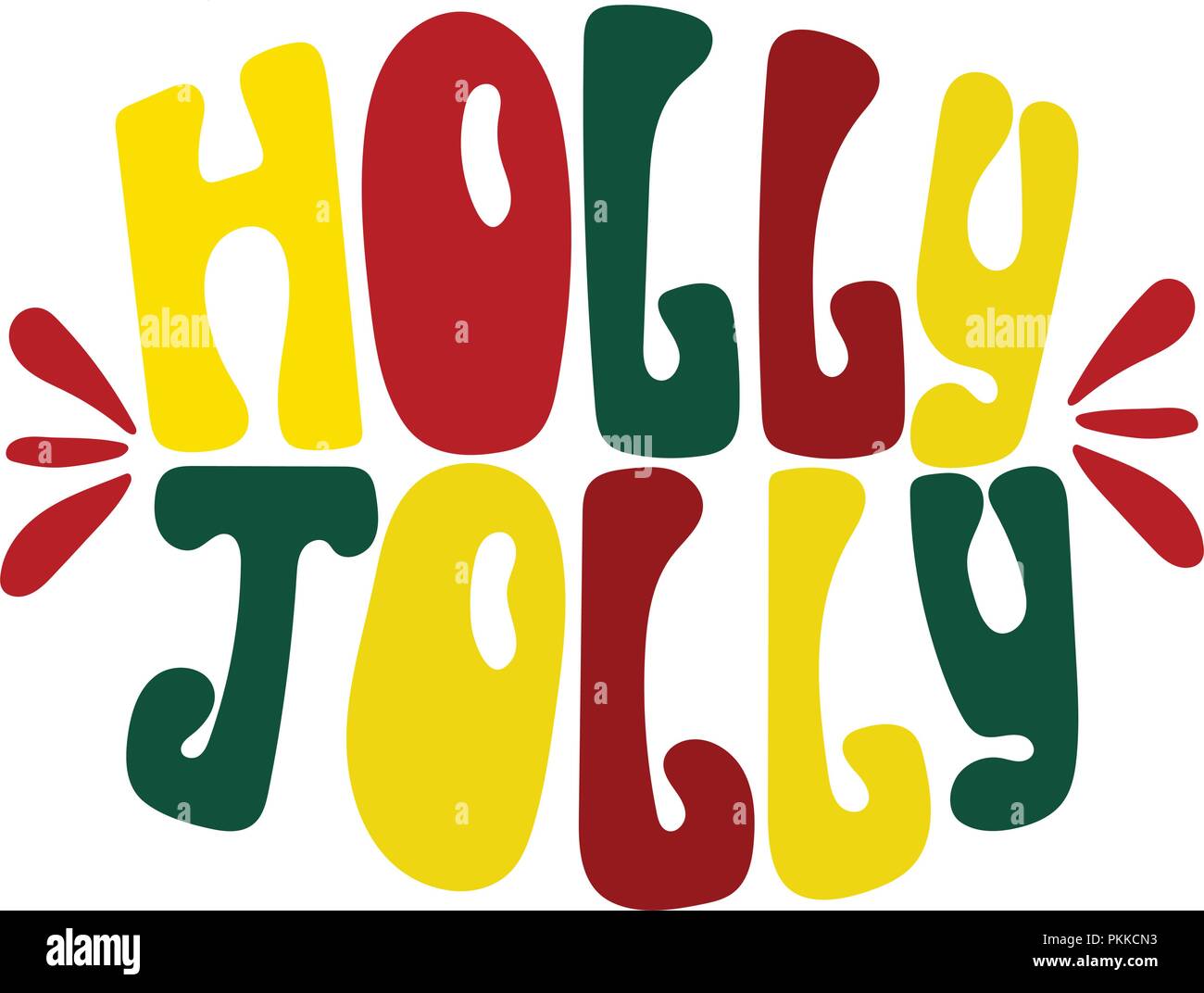 Hand-drawn typography poster - Holly Jolly. Vector lettering for ...