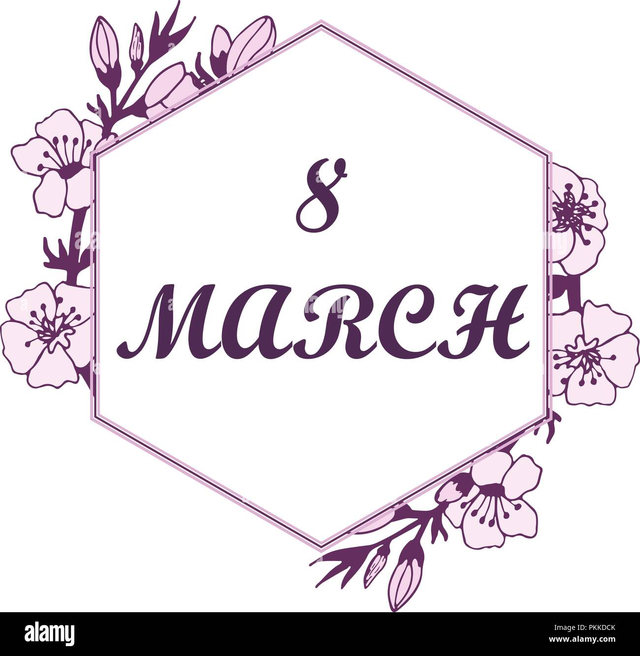 Lovely illustration with gentle colors for 8 March in a frame Stock ...