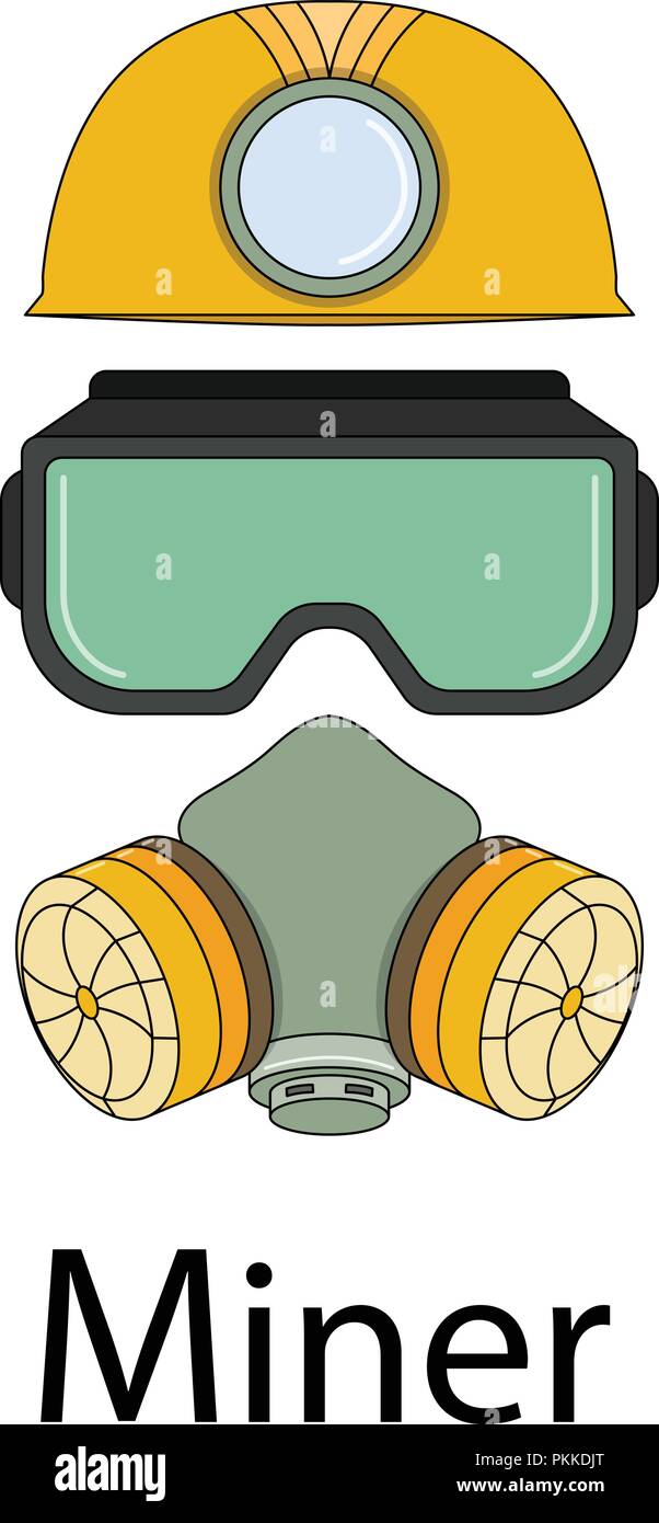 Color illustration for the mining industry on a white background Stock ...