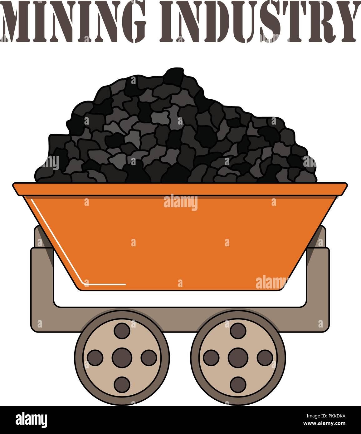 Color illustration for the mining industry on a white background Stock ...