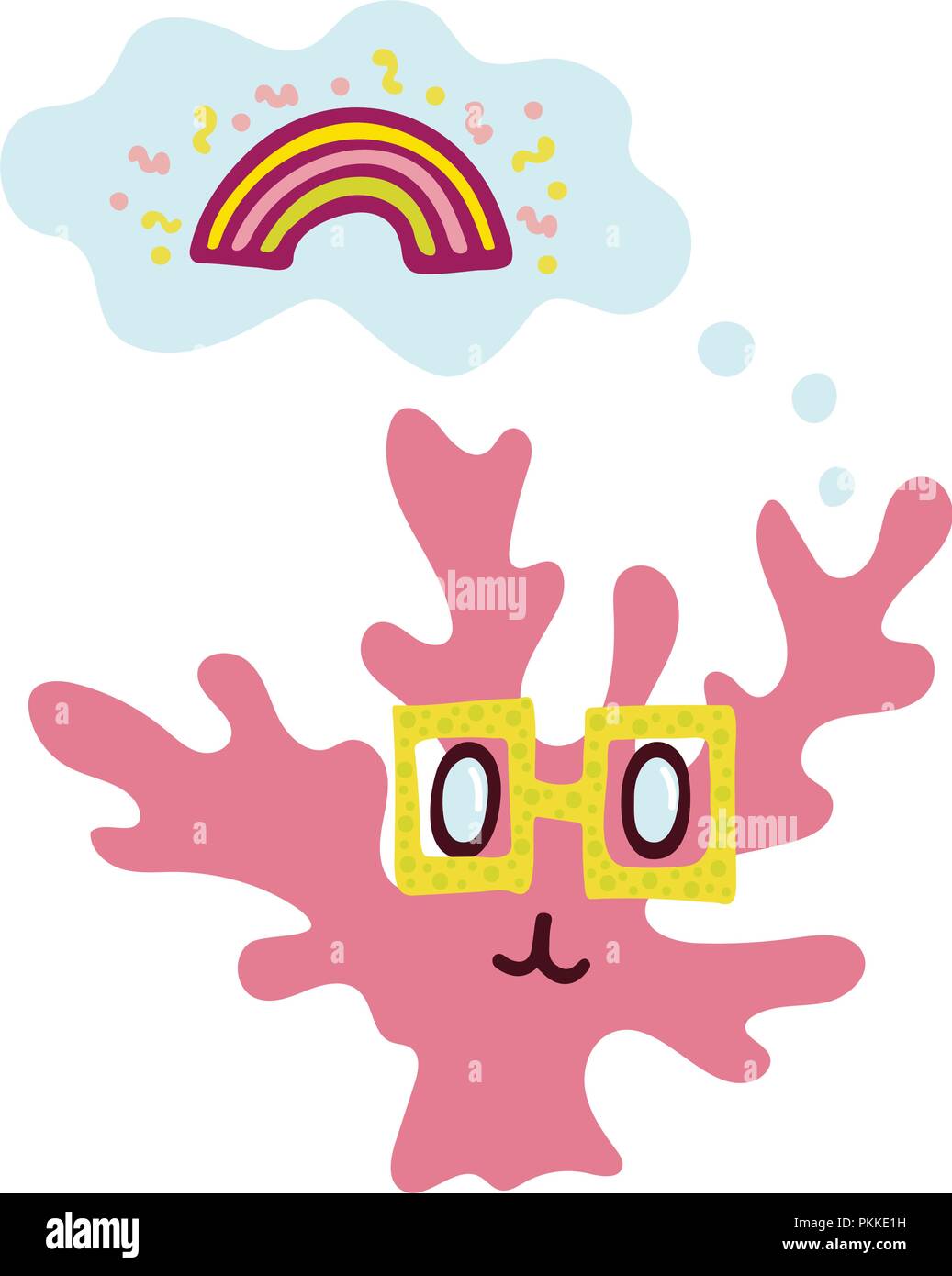 Lovely illustration of an amusing coral. It is intended for cards ...