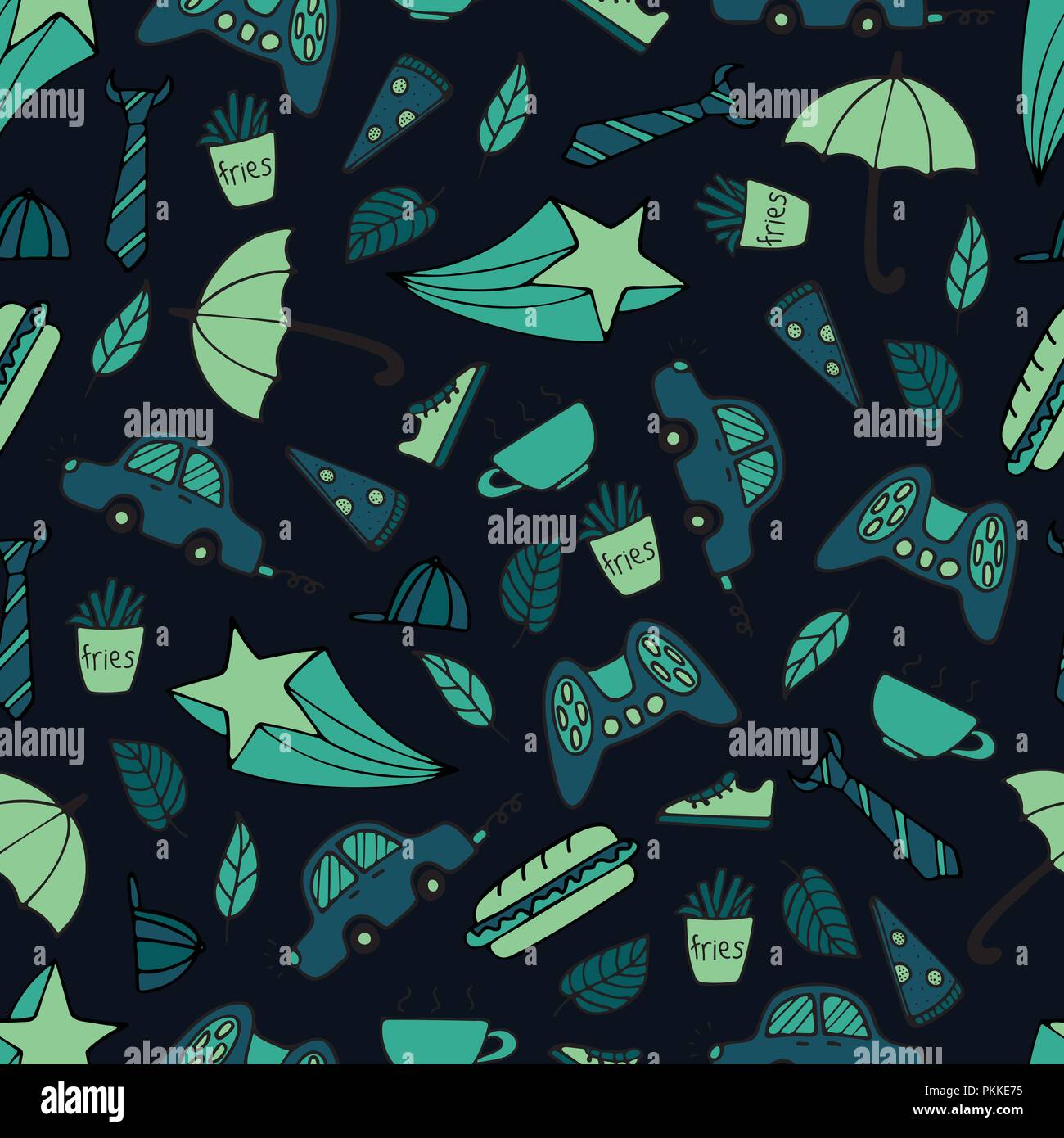 Cute seamless pattern with hand-drawn men illustrations Stock Vector ...