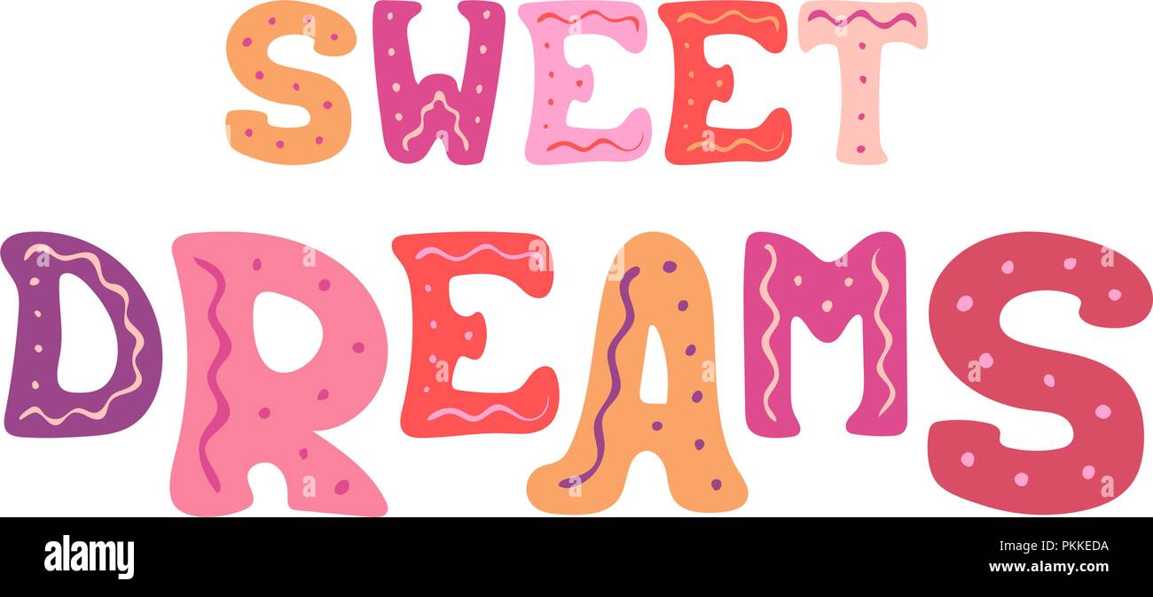 Cute hand-drawn vector lettering for design - Sweet dreams Stock Vector ...