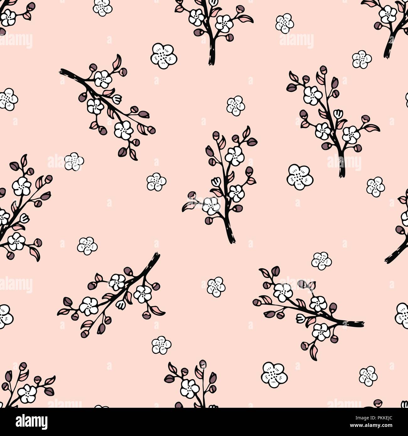 Cherry blossom trees vector vectors hi-res stock photography and images ...