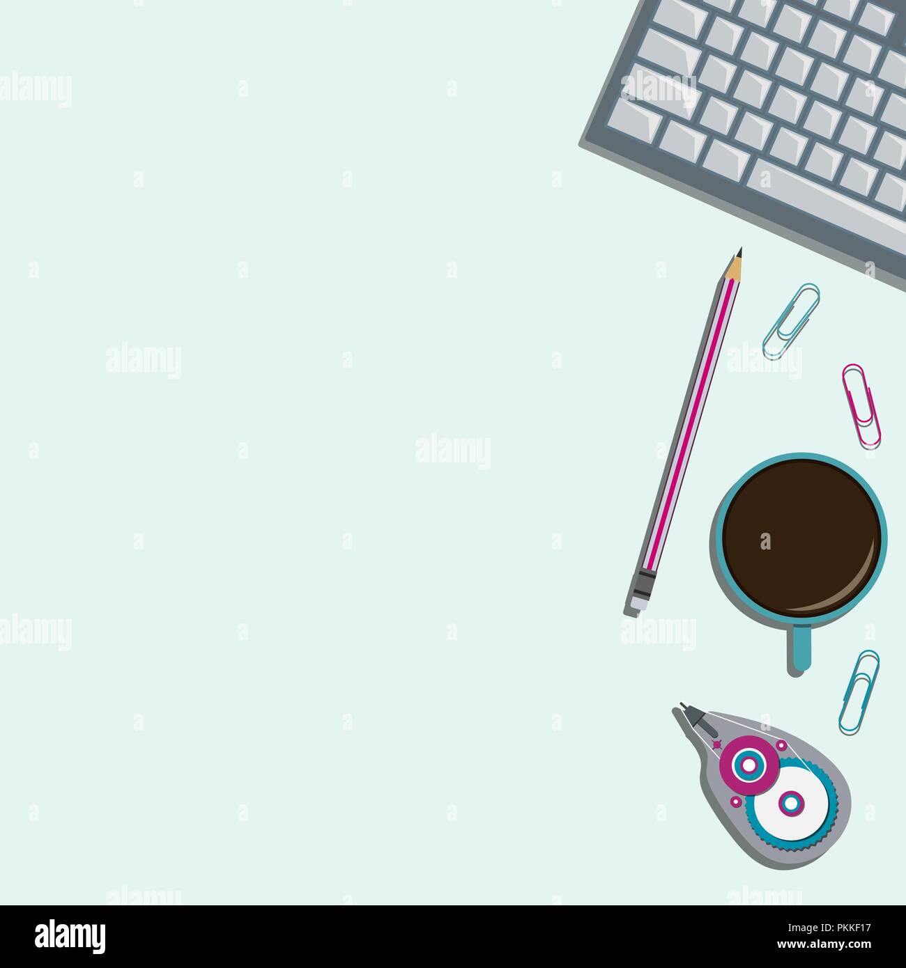 Flat lay design office Stock Vector Images - Alamy