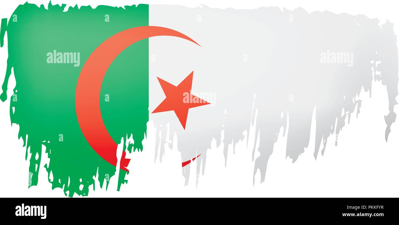 Algeria flag, vector illustration on a white background Stock Vector ...