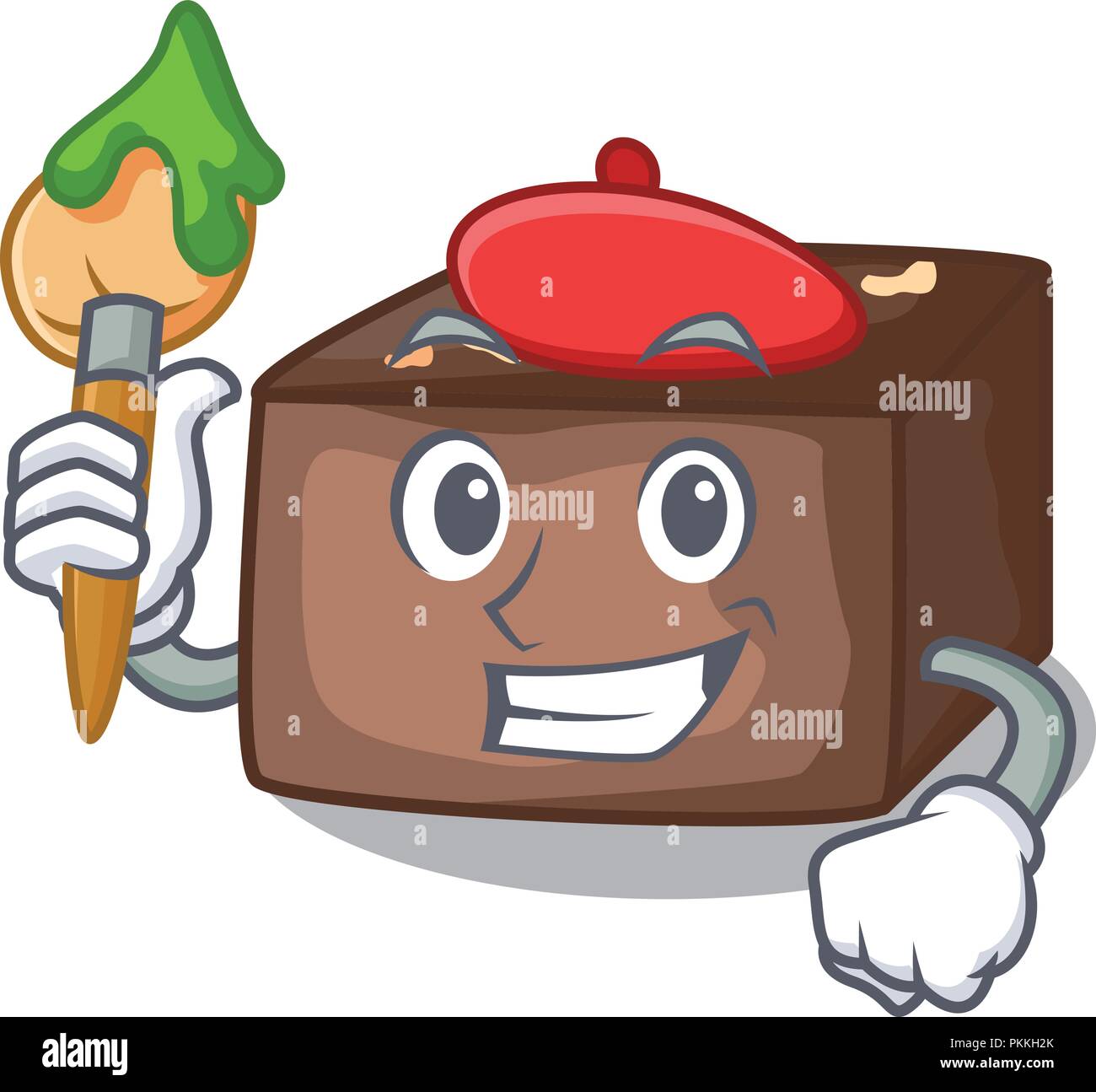 Artist character cartoon almond cake with caramel Stock Vector Image ...