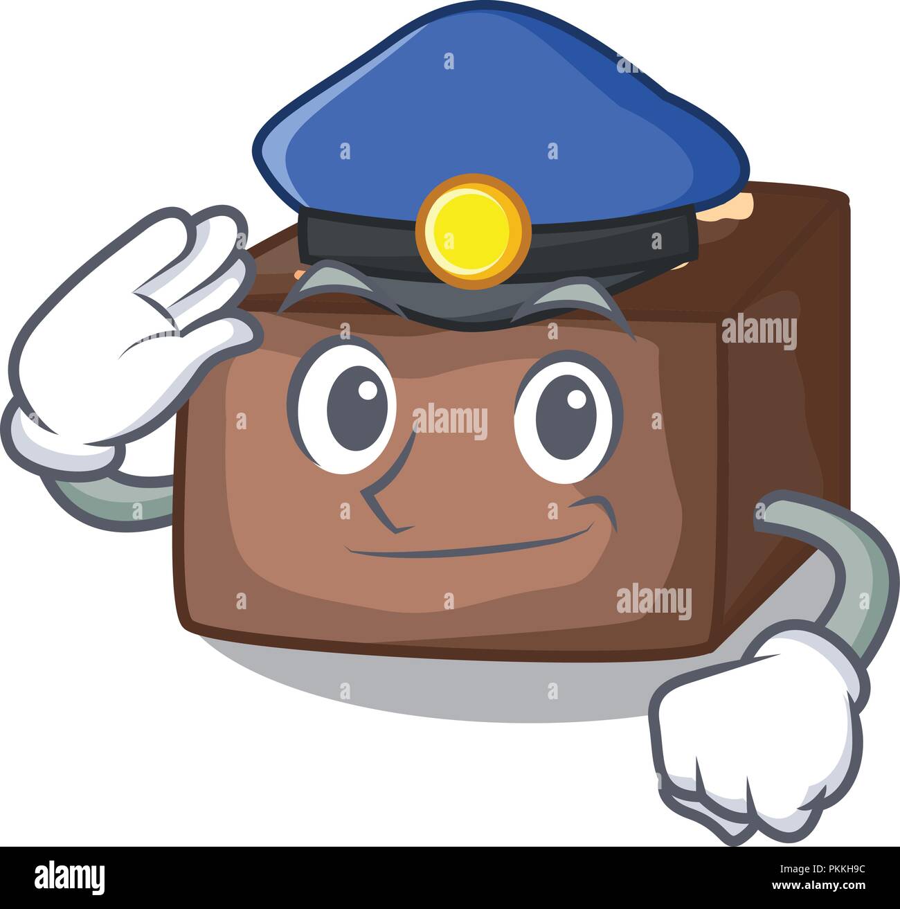 Police character cartoon almond cake with caramel Stock Vector Image ...