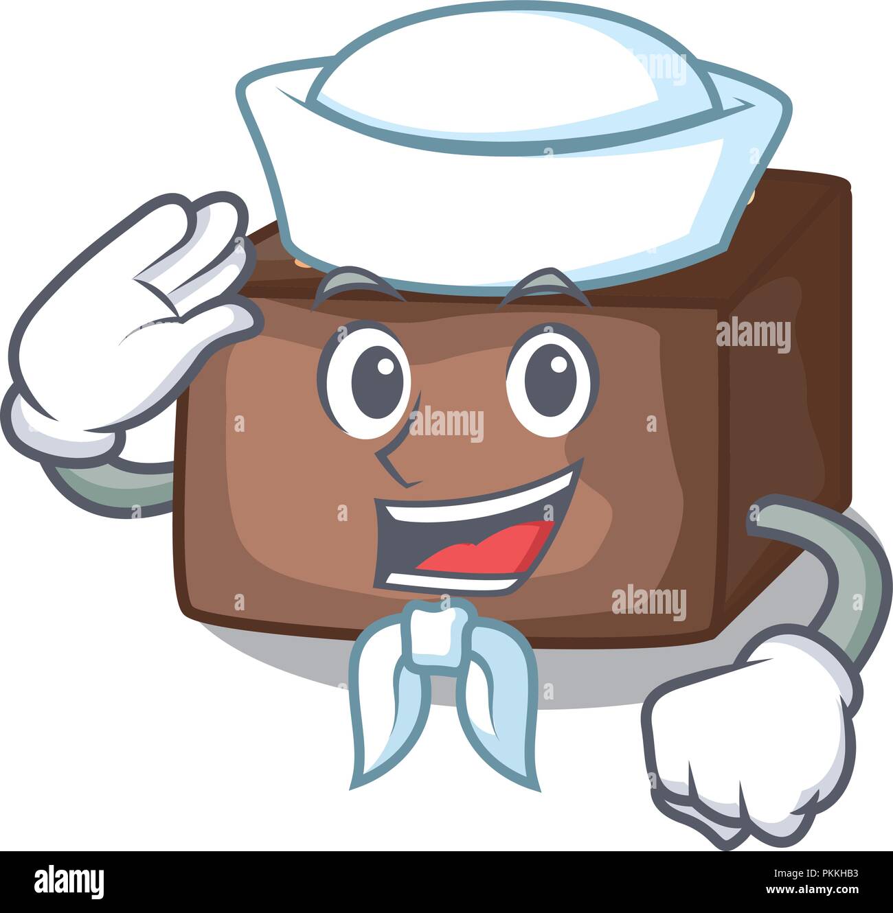 Sailor character cartoon almond cake with caramel Stock Vector Image ...