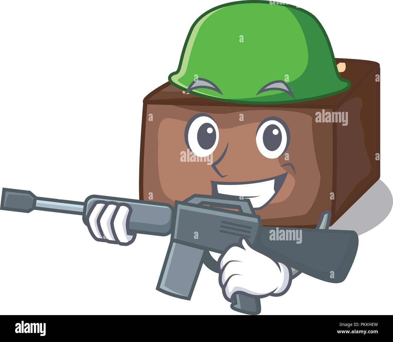 Army character cartoon almond cake with caramel Stock Vector Image ...