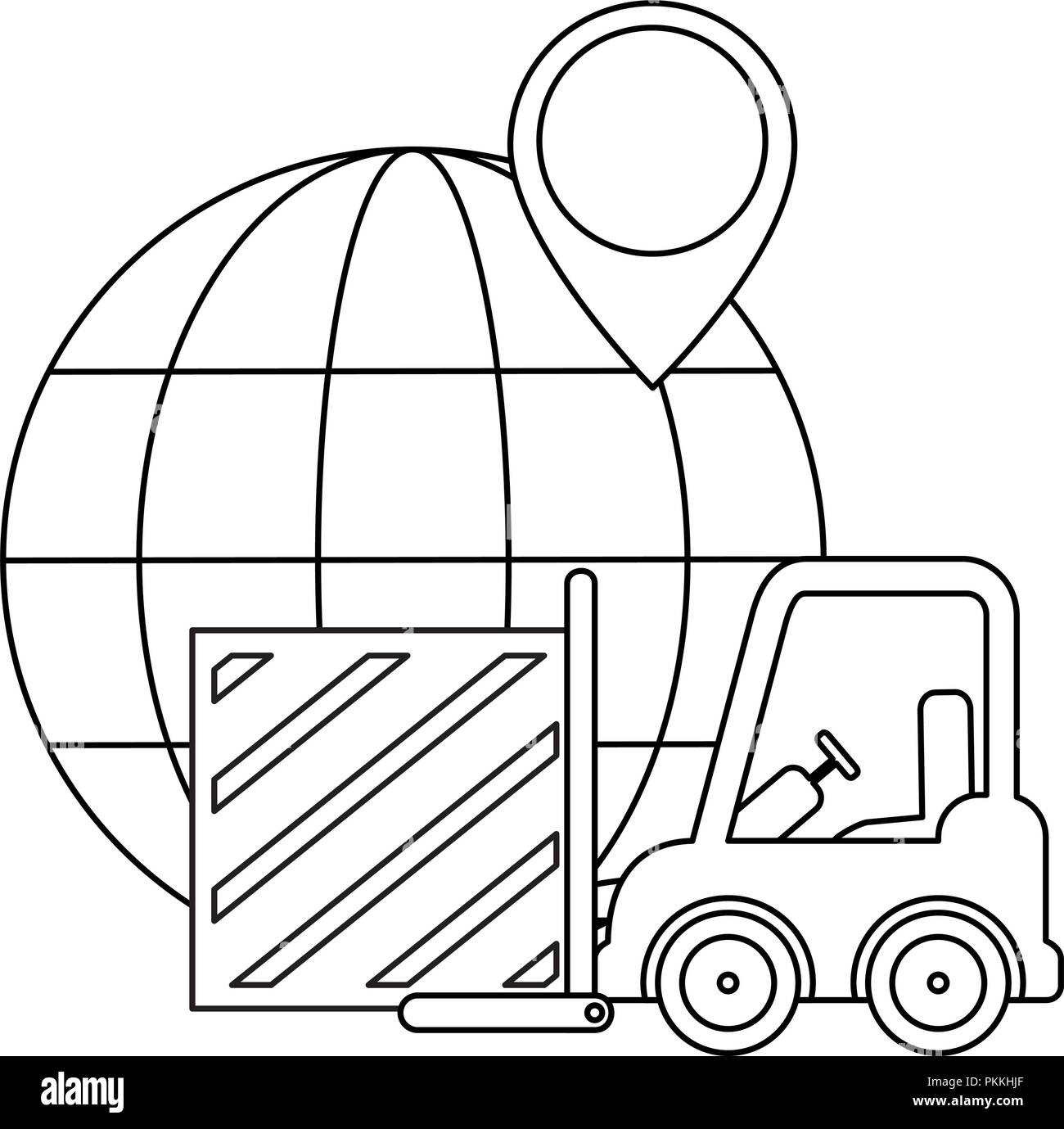 Box with location symbol Black and White Stock Photos & Images - Alamy