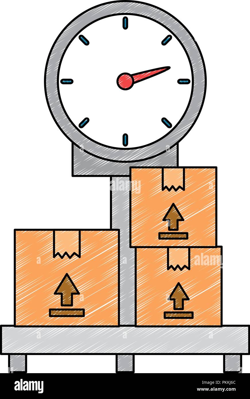 scale measure weight with boxes delivery service Stock Vector Image ...