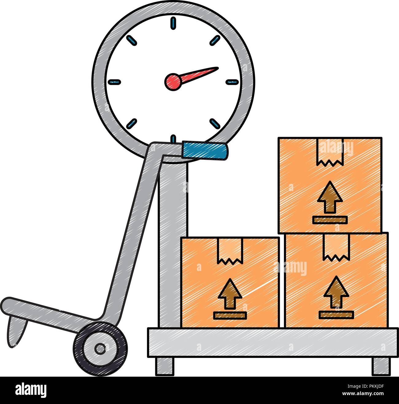 scale measure weight with boxes delivery service Stock Vector Image ...