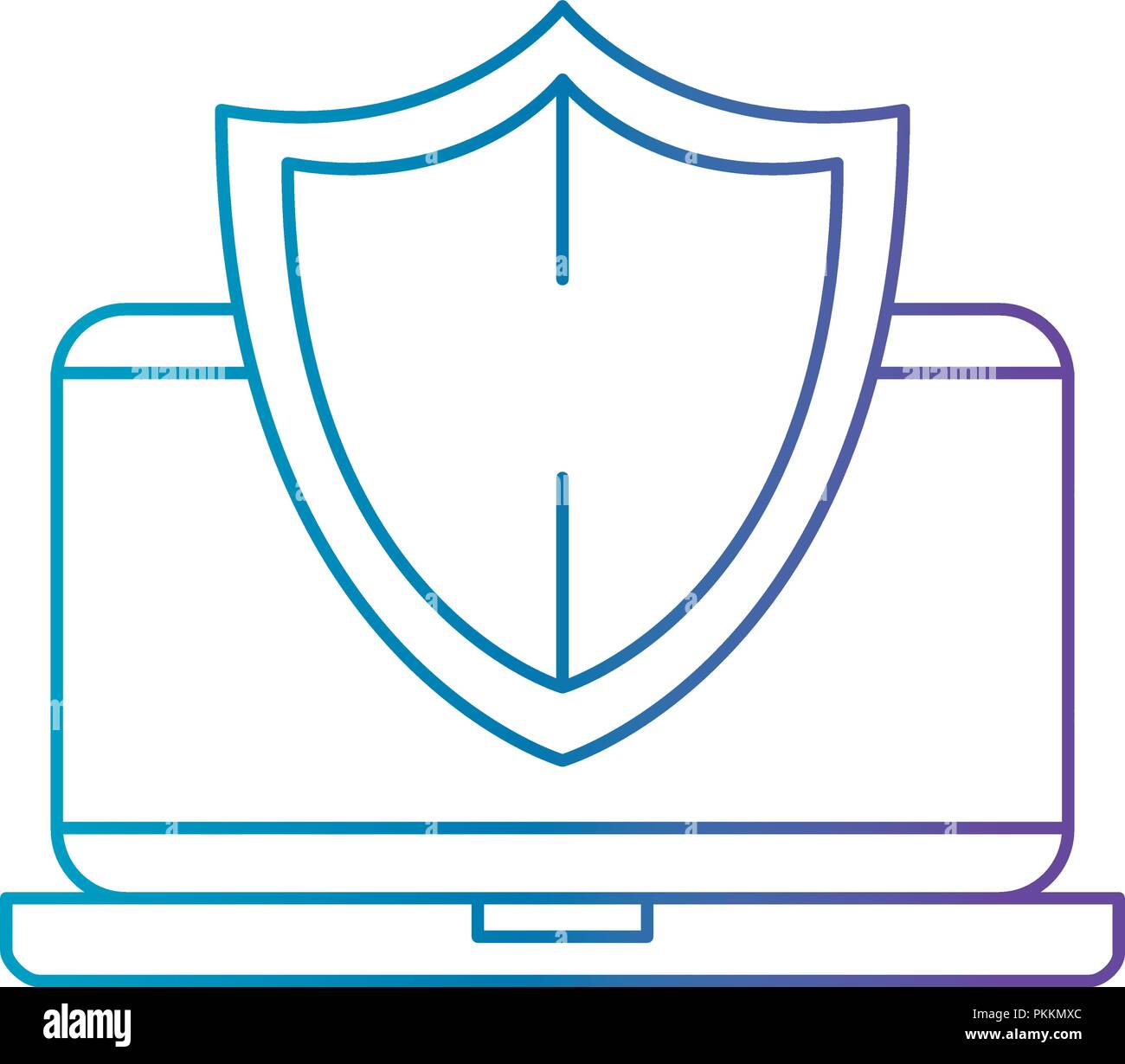 laptop computer with shield Stock Vector Image & Art - Alamy