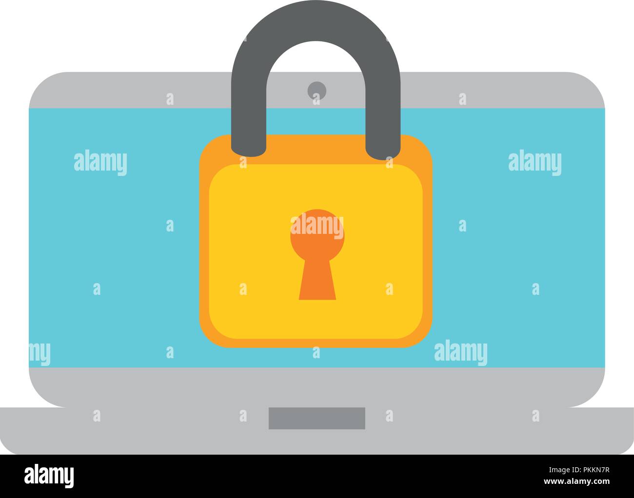 laptop computer with padlock Stock Vector Image & Art - Alamy