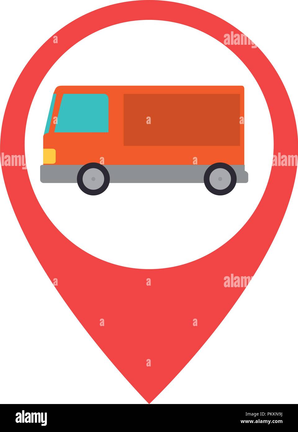 Truck location pin Stock Vector Images - Alamy
