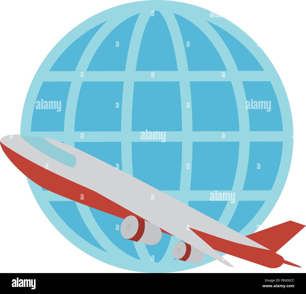 airplane flying with sphere planet Stock Vector Image & Art - Alamy