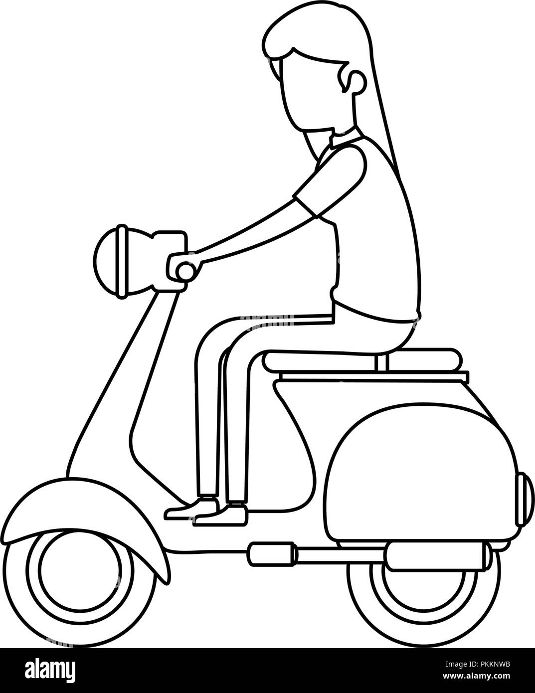 woman driving scooter motorcycle Stock Vector Image & Art - Alamy