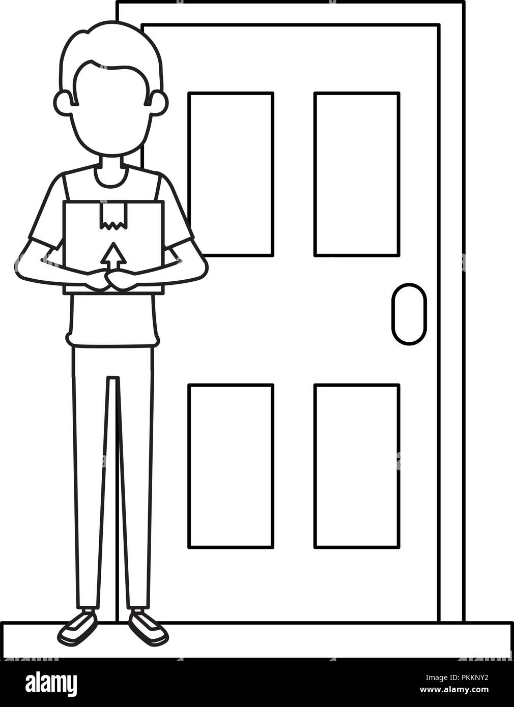 Wooden box delivery service Black and White Stock Photos & Images - Alamy