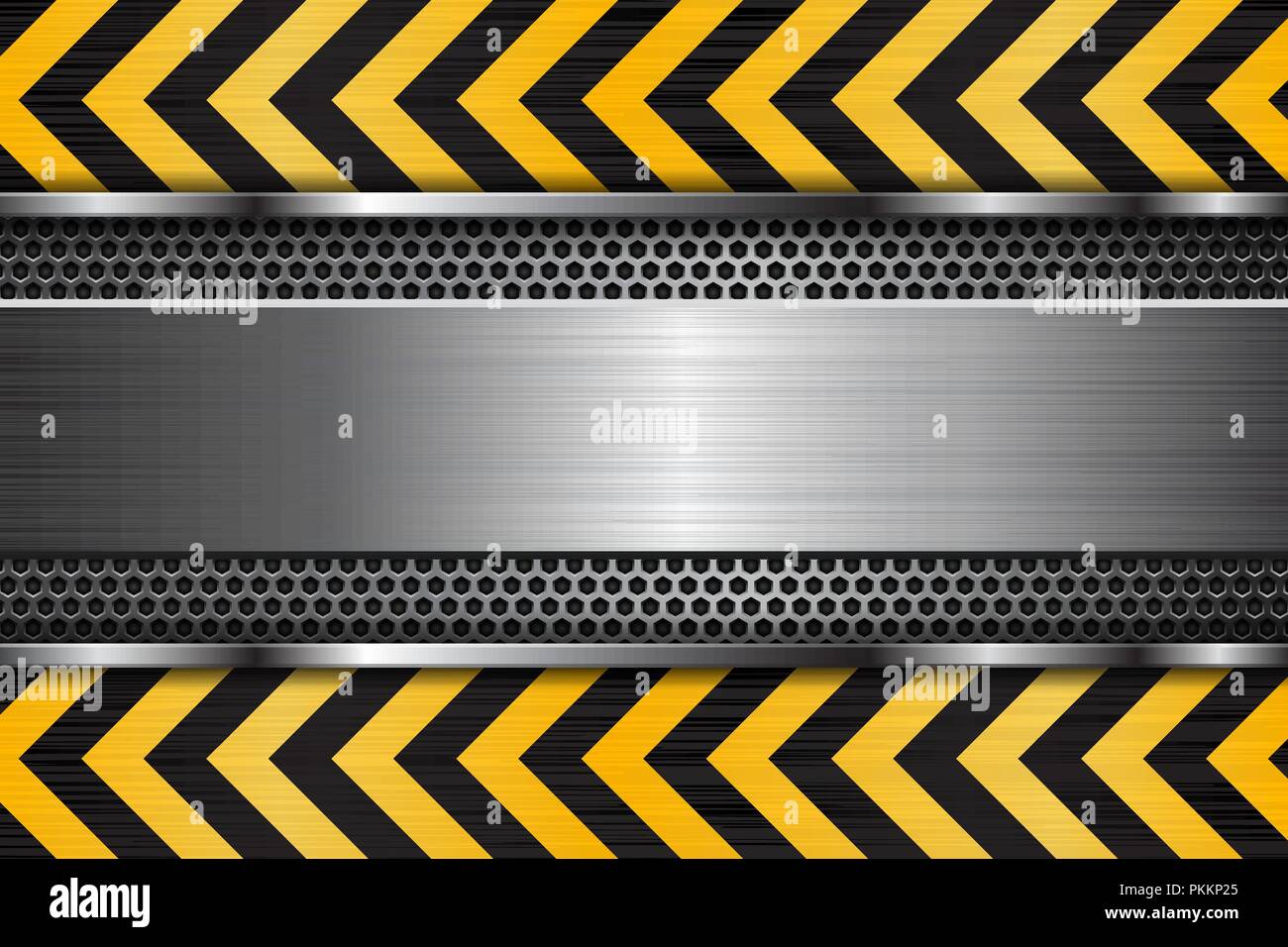 Under construction background. Metal texture with yellow elements Stock ...