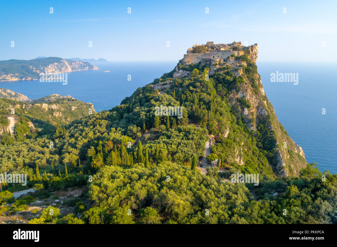 Old ruins of Angelokastro fortress, Corfu island, Greece Stock Photo ...