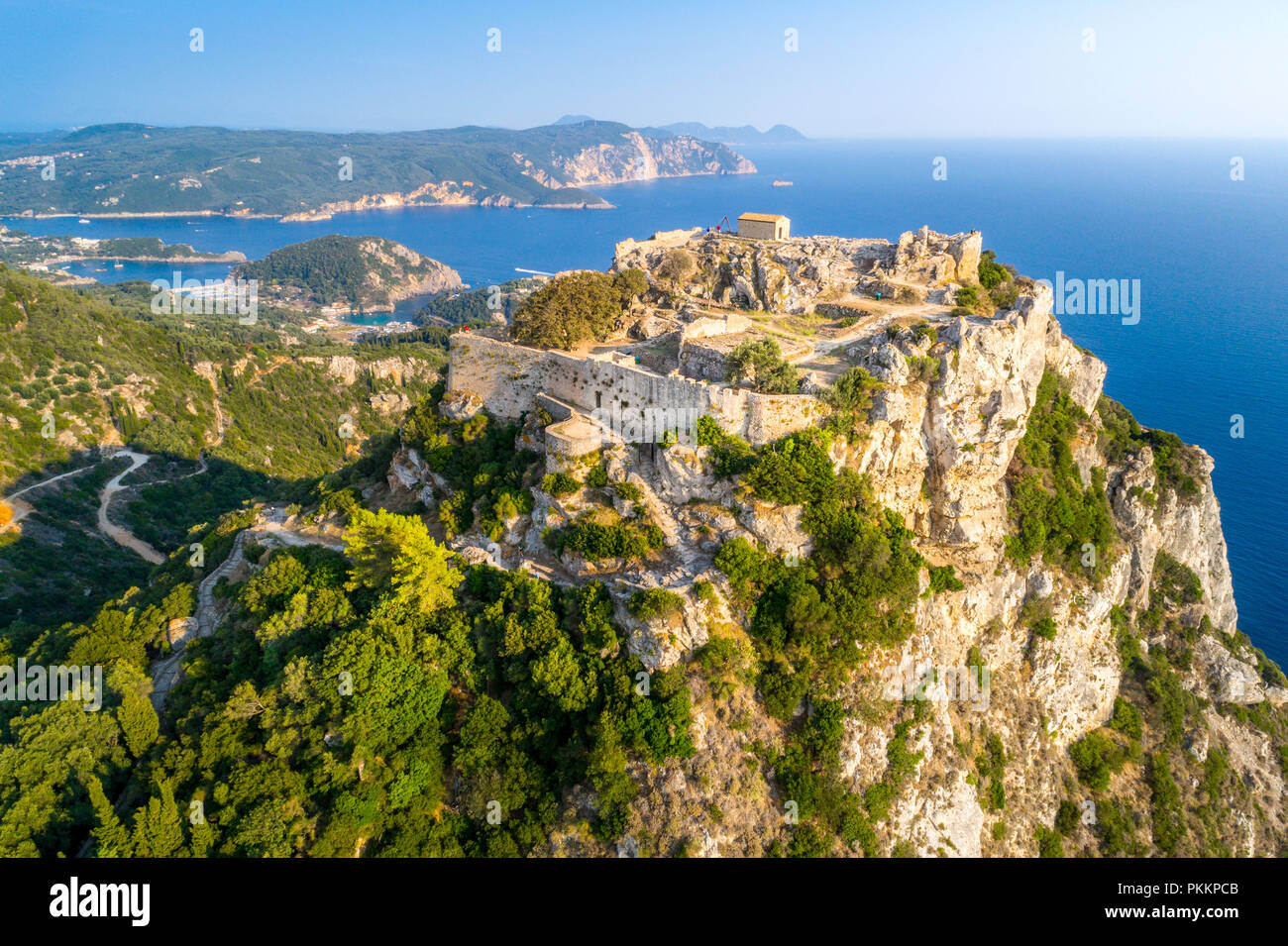 Old ruins of Angelokastro fortress, Corfu island, Greece Stock Photo ...