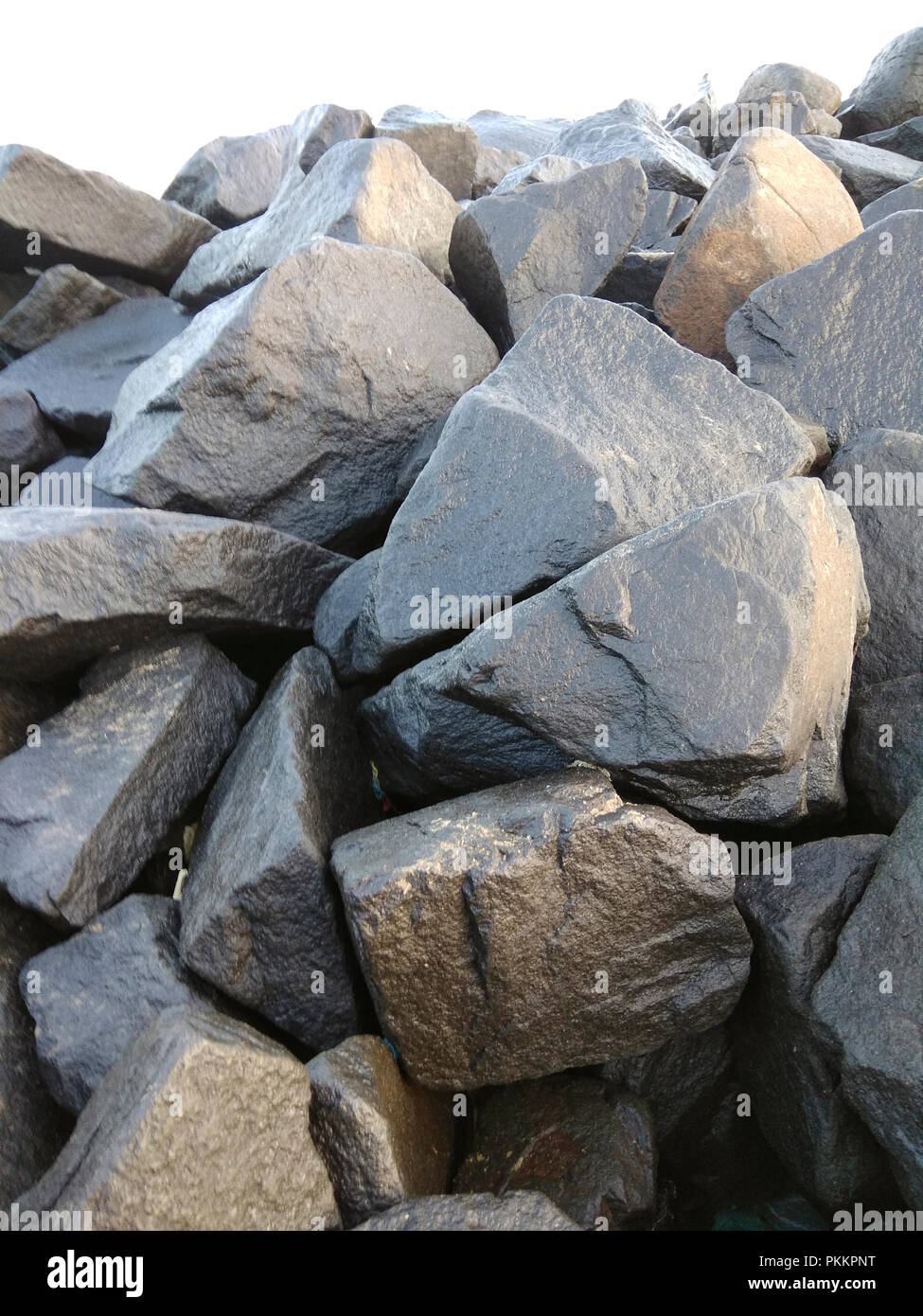 Rocks on promenade of Pondicherry, Tamil Nadu, India Stock Photo - Alamy