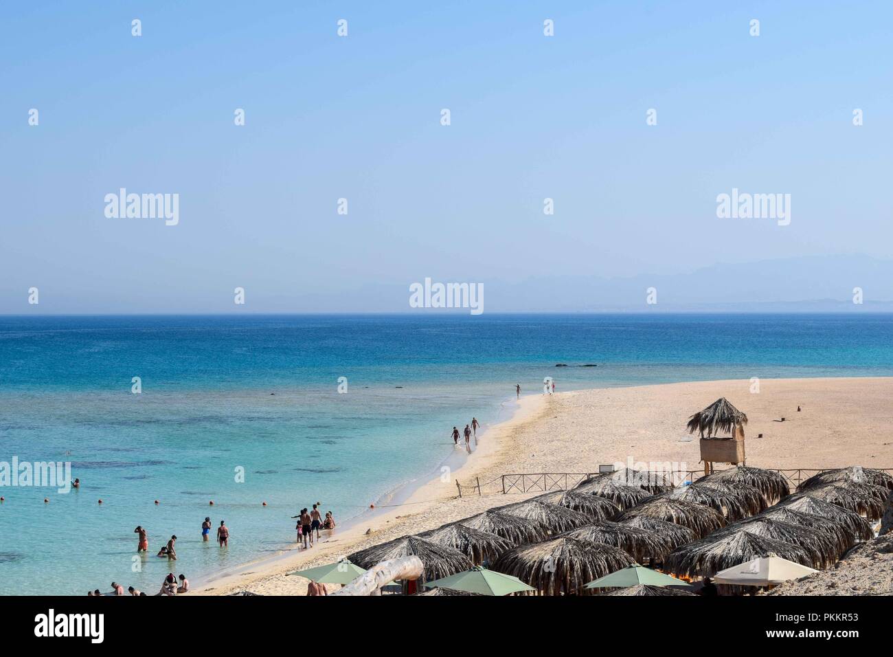 View over Mahmya island, beautiful paradise in red sea, turquoise ocean ...