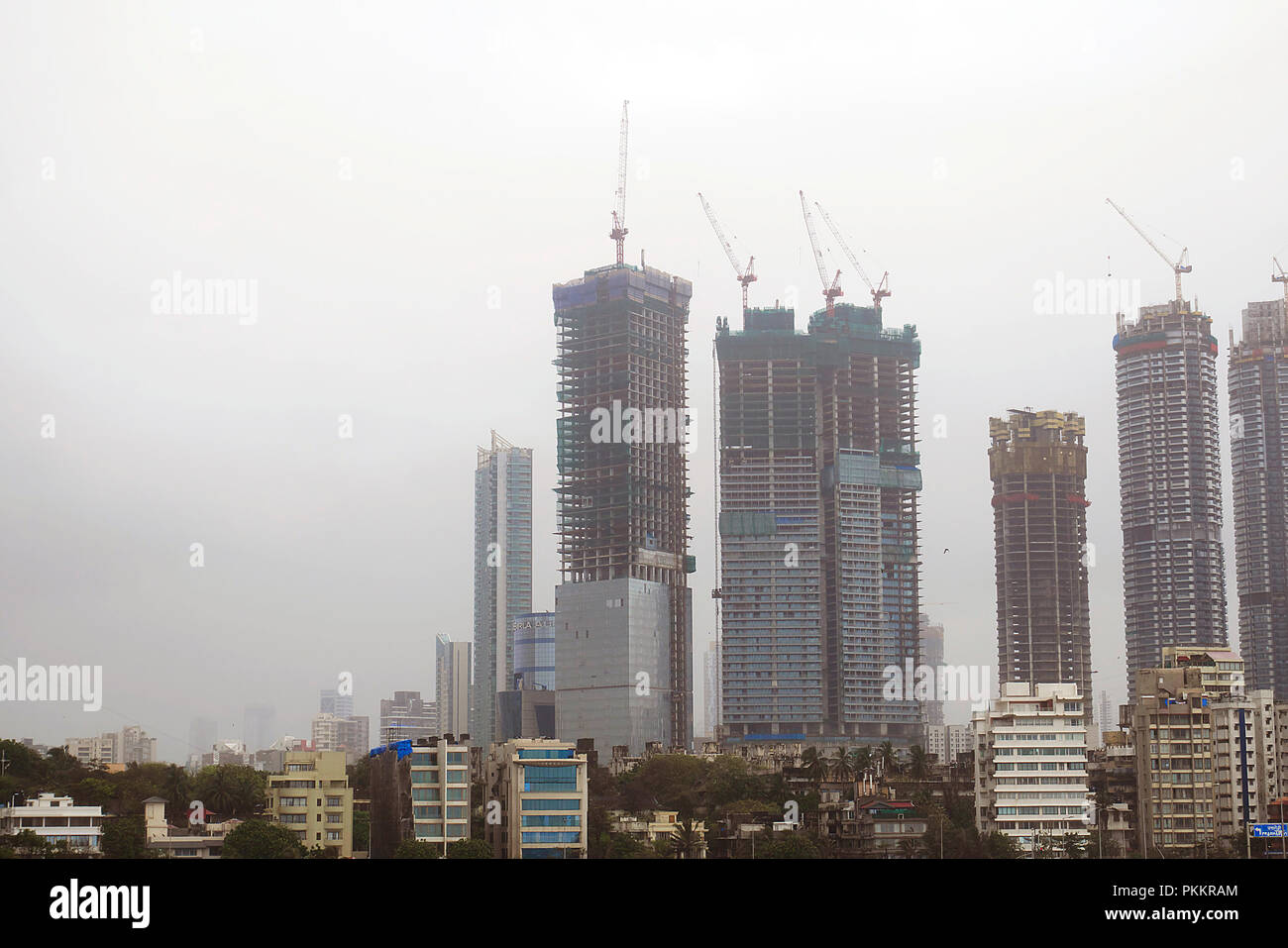 CONSTRUCTION OF HIGH RISE TOWERS IN SOUTH MUMBAI IN PROGRESS DURING THE ...