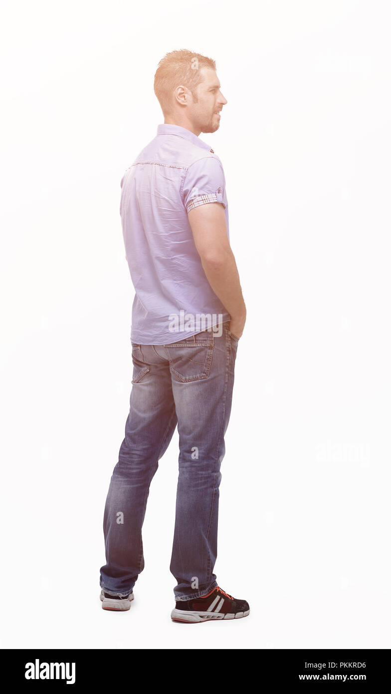 rear view.ambitious man looking forward Stock Photo - Alamy