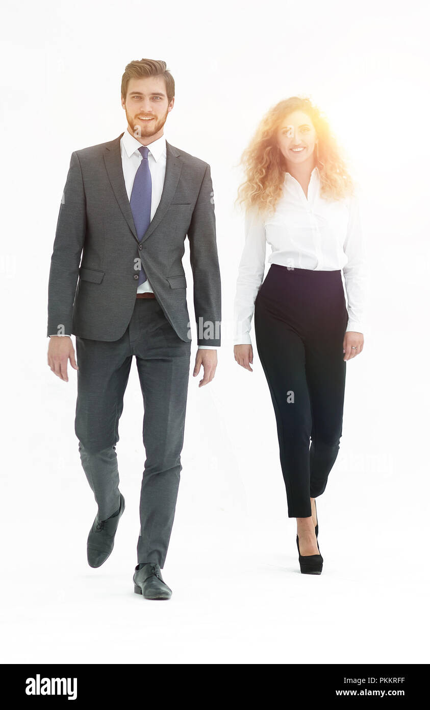 two successful employee confidently go forward Stock Photo - Alamy