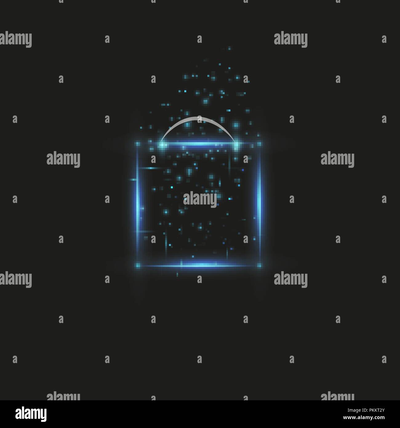 Magic glowing blue box on a black background Stock Vector Image & Art ...