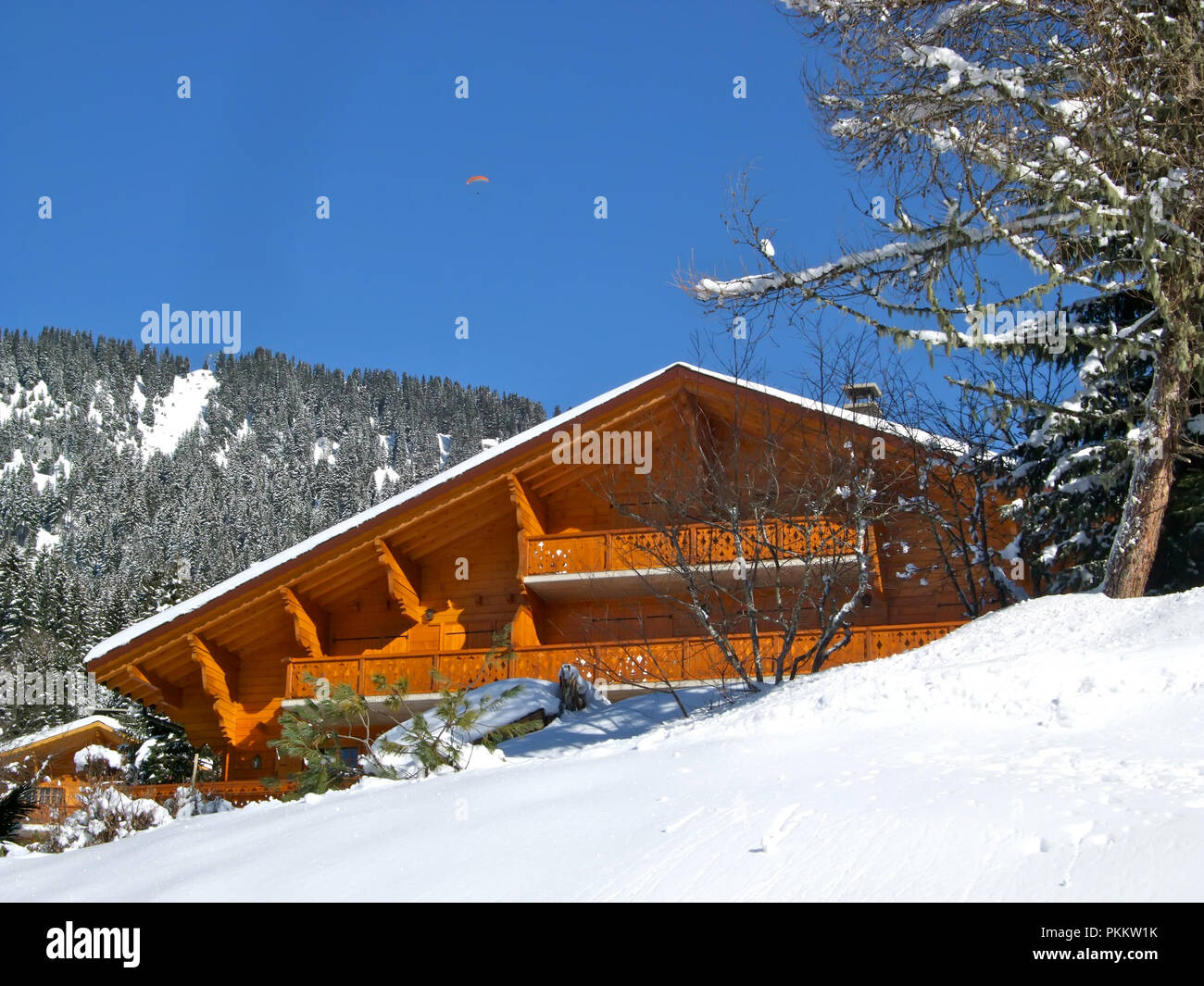 Wooden cottage in Swiss Alps Stock Photo - Alamy