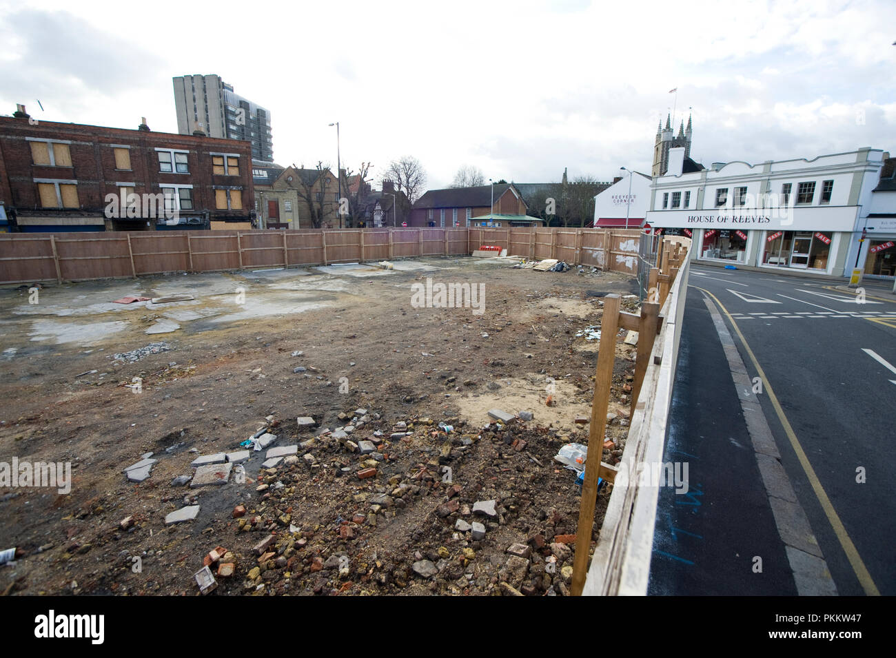 The fenced-off site of the now-demolished House of Reeves furniture ...