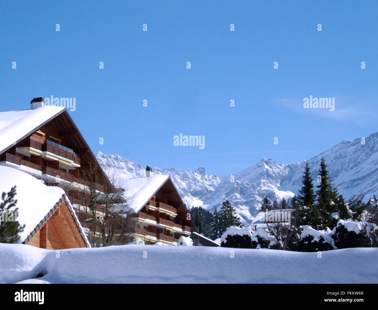 Wooden cottage in Swiss Alps Stock Photo - Alamy