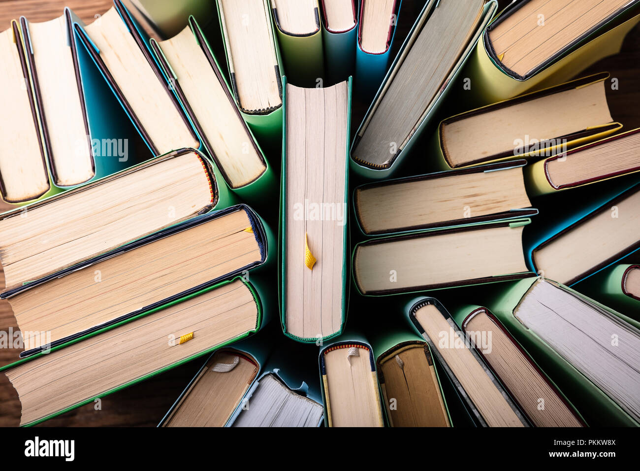 Full Frame Shot Of Books In Shelf Stock Photo - Alamy