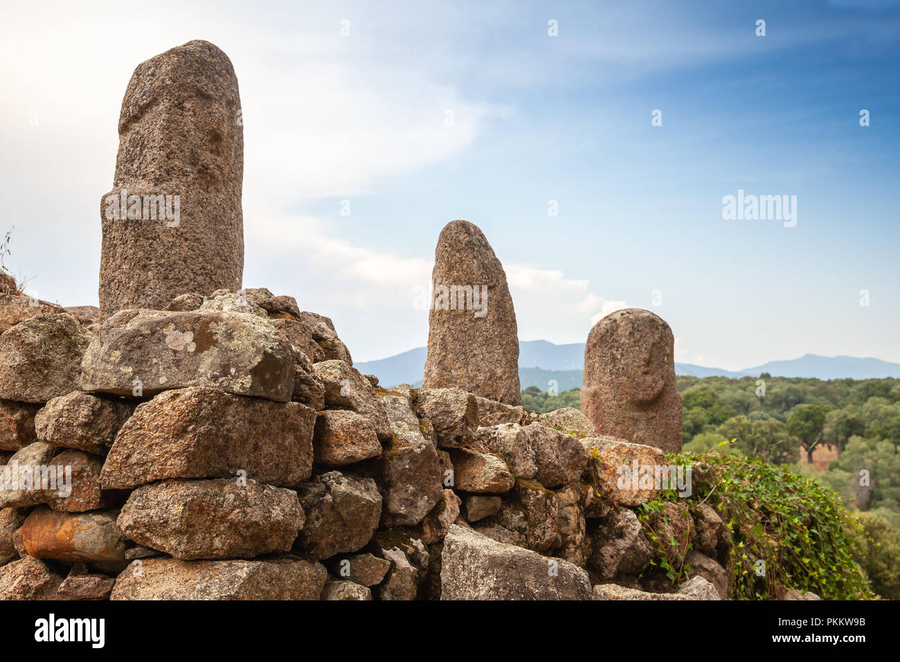 Prehistoric stone statues in Filitosa, megalithic site in southern ...