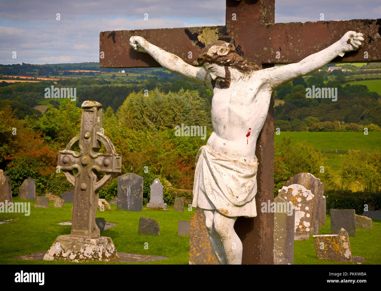 A crucifix in front of the 9th century South Cross, one of the earliest ...