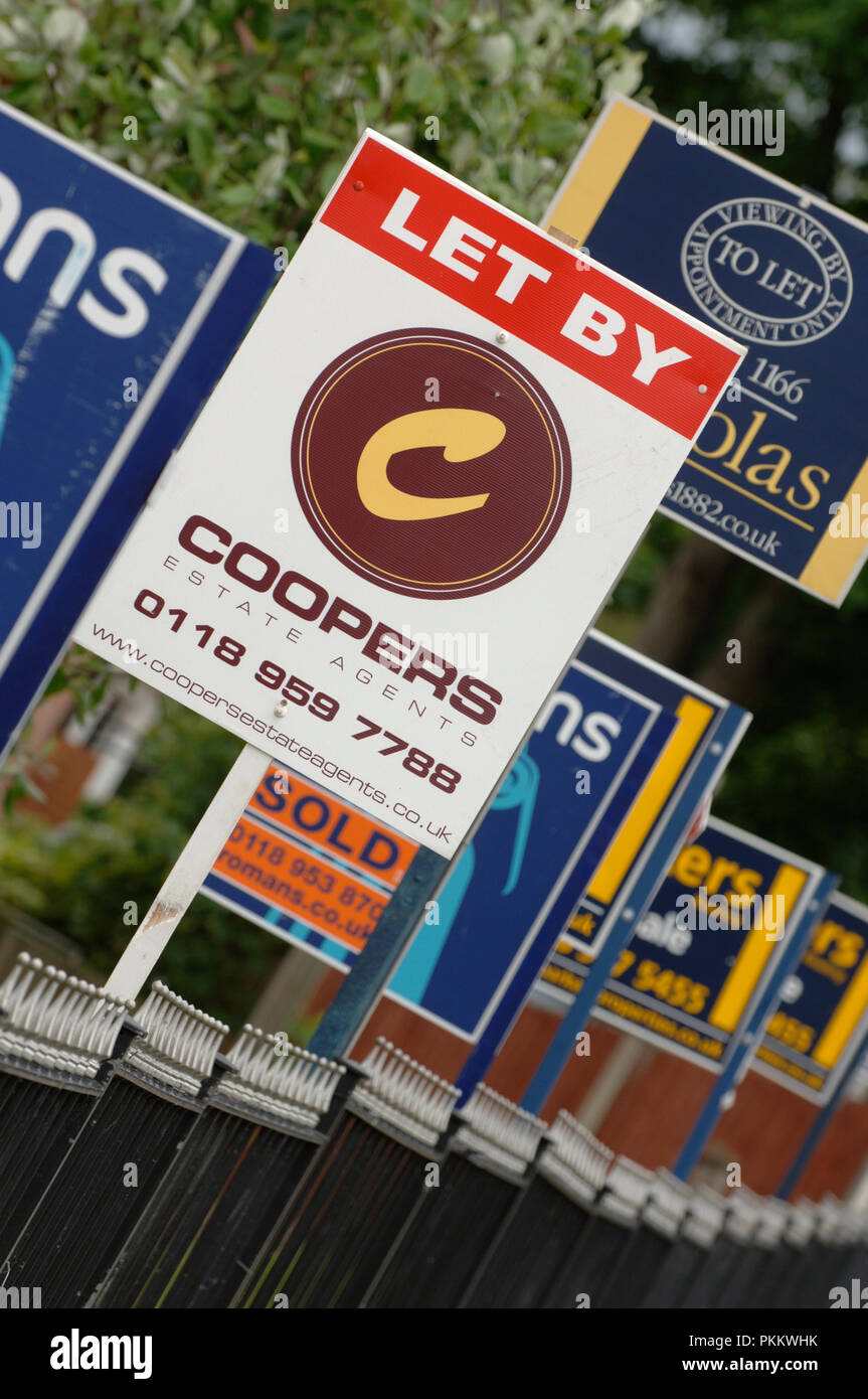 To Let and for sale signs in Reading Berkshire England Stock Photo - Alamy