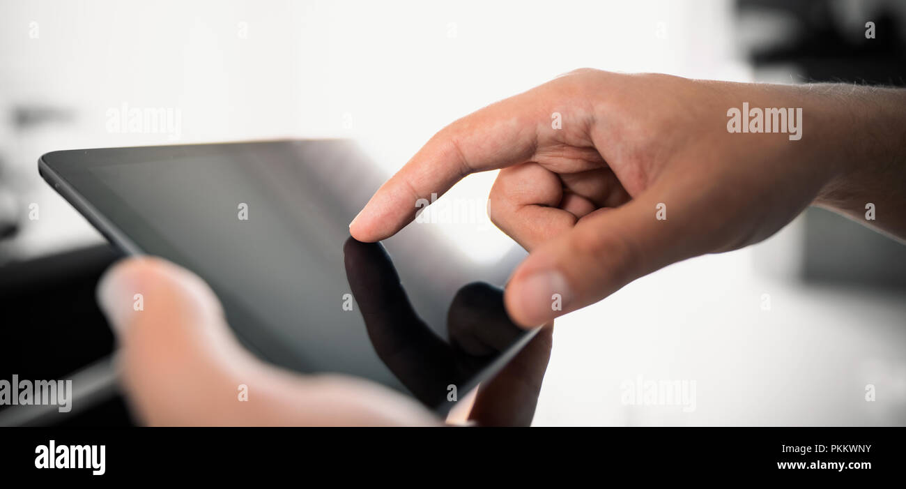 Finger pointing to screen hi-res stock photography and images - Alamy