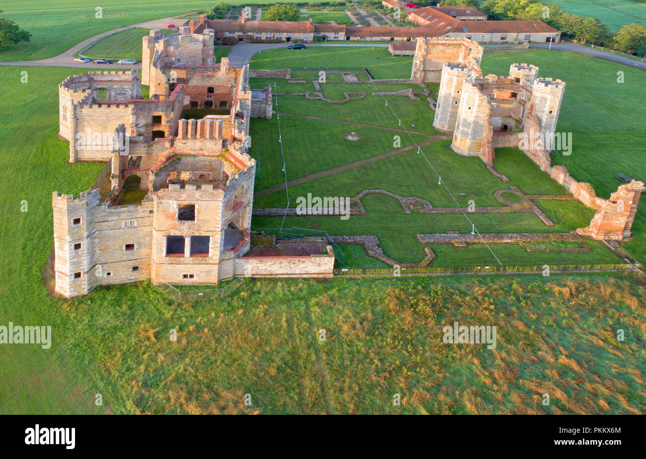aerial view of the ruins of cowdray house in cowdray park west sussex ...
