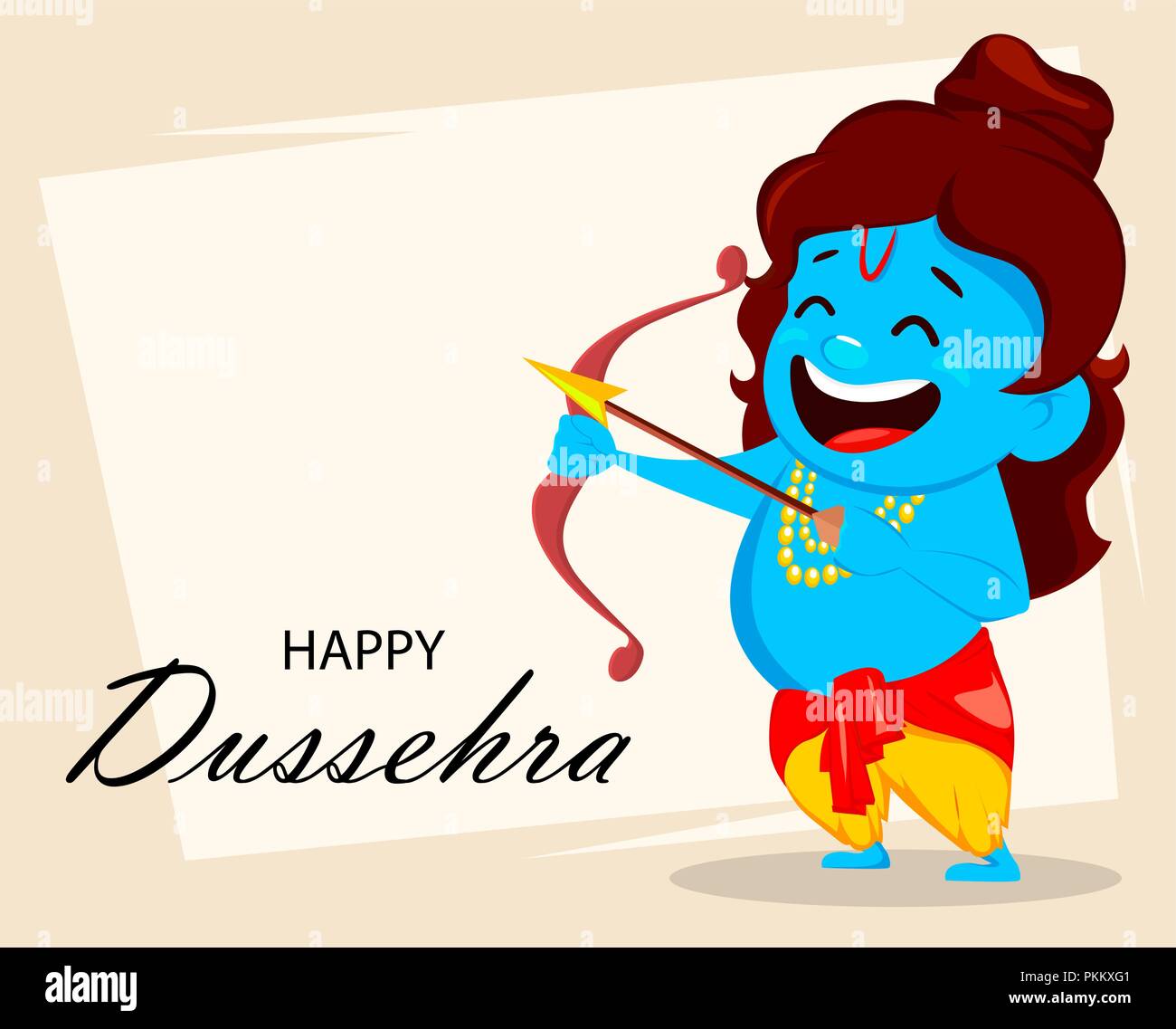 Lord Rama standing with bow and arrow. Funny cartoon character for ...