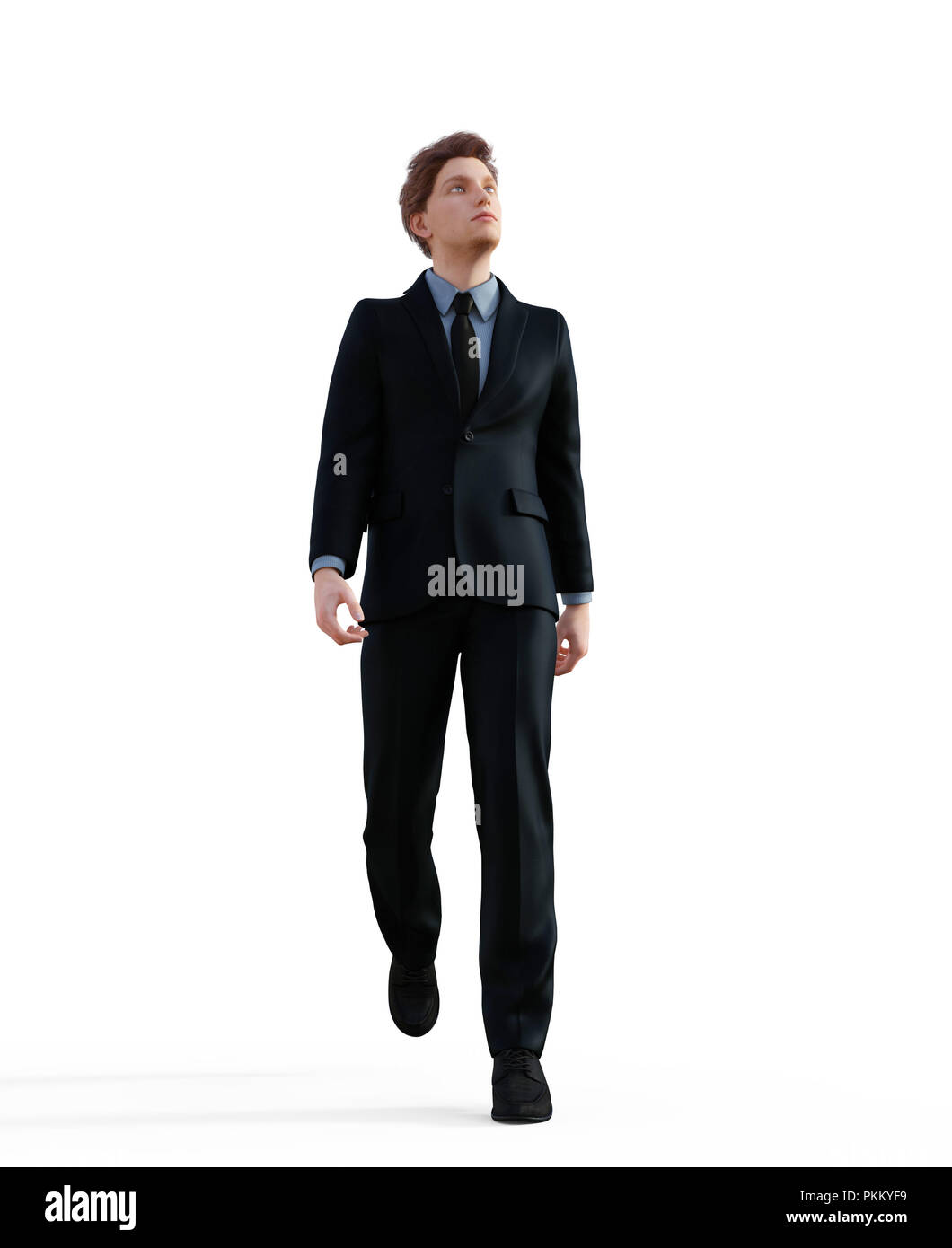 3d rendering of a Business man isolated over white background Stock ...