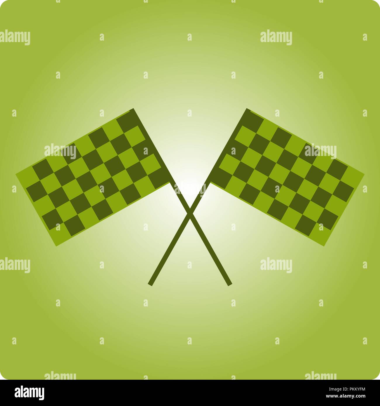 Green Race Flag Single Solid Color Flag On Pole. Race Track Flags.