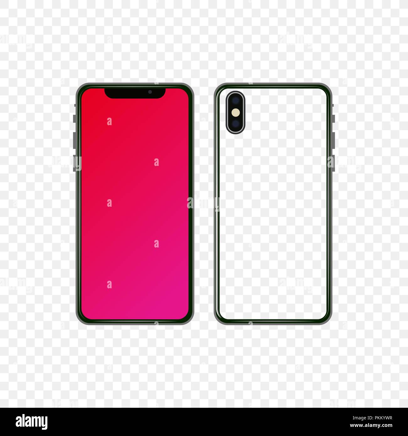 Minimal black phone mockup Stock Vector Images - Alamy