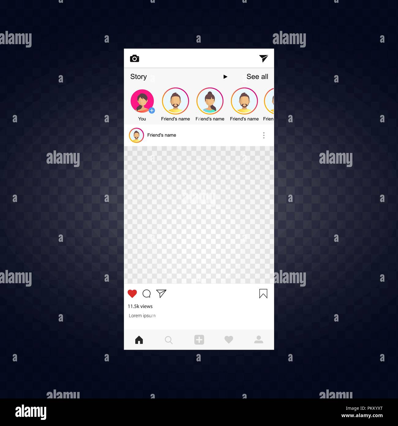 Instagram. Inspired by Instagram. Mockup. Vector illustration Stock ...