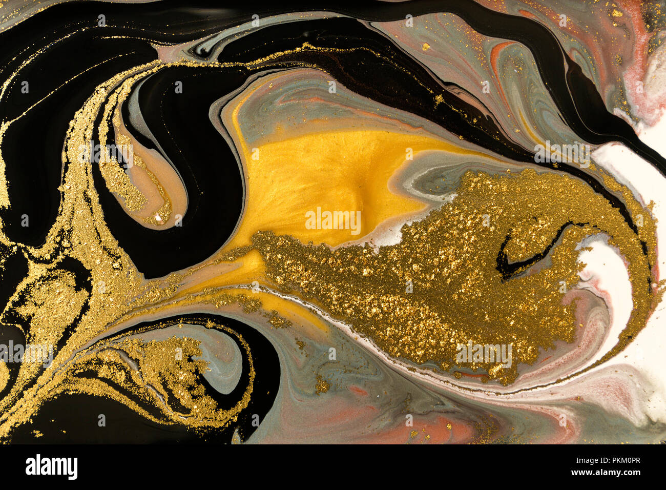 Gold marbling texture design. Beige and golden marble pattern. Fluid ...