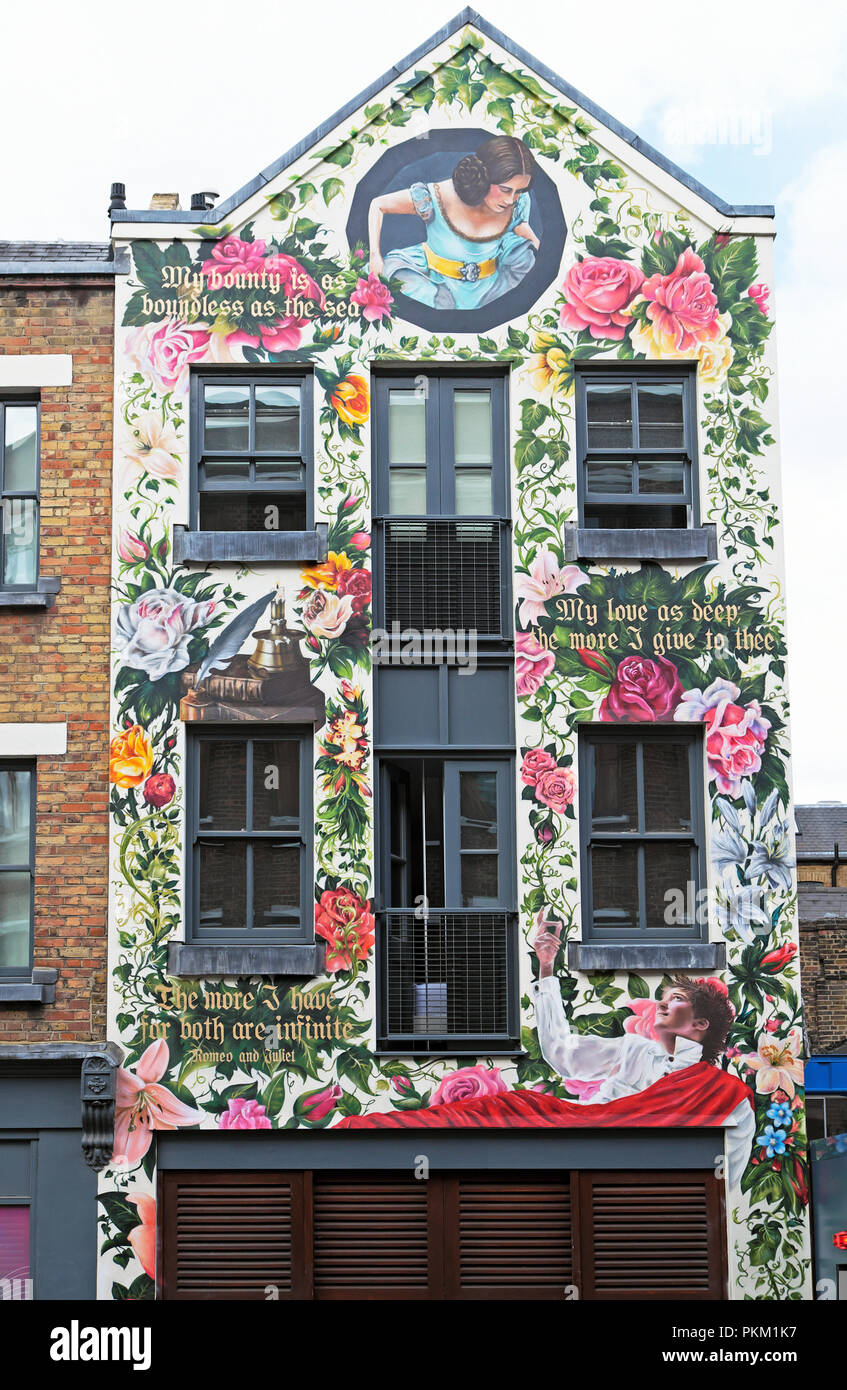 Wall mural painting depicting William Shakespeare play Romeo and Juliet ...